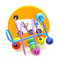 China Big Bricks 9.3cm Wooden Around Beads Toy Colored ISO9001 for sale