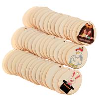 China Chips Hanging 60mm Unfinished Wood Crafts Blank Wooden Blocks for sale