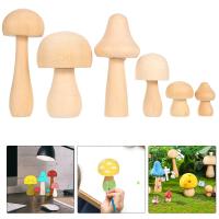China Peg 3cm Natural Unfinished Wooden Mushroom Toys 2.55 In Children Graffiti for sale