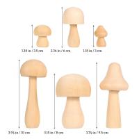 China Peg 3cm Natural Unfinished Wooden Mushroom Toys 2.55 In Children Graffiti for sale