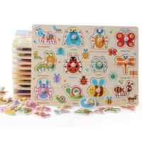 China Unisex 15cm Wooden Animal Jigsaw Puzzles Wooden Educational Toys for sale