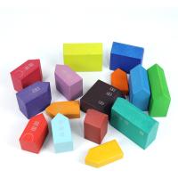 China 22.5cm House Wooden Rainbow Stacker Wooden Story Rainbow Stacking Toy for sale