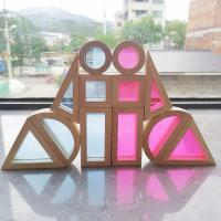 China Kids 8.66in Wooden Rainbow Stacker Pastel Rainbow Stacking Toy for sale