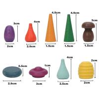 China Cones 4cm Wooden Rainbow Stacker Wooden Mushroom Puzzle for sale