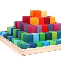 China ISO9001 1001 Night Wooden Rainbow Stacker Toy Beech Rome Grimms for sale