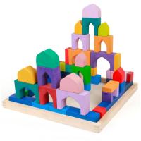 China ISO9001 1001 Night Wooden Rainbow Stacker Toy Beech Rome Grimms for sale
