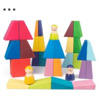 China ISO9001 1001 Night Wooden Rainbow Stacker Toy Beech Rome Grimms for sale