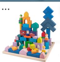 China ISO9001 1001 Night Wooden Rainbow Stacker Toy Beech Rome Grimms for sale