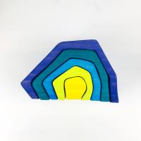 China Pegdolls Wooden Building Blocks Toy Geometric Rainbow Building Blocks for sale