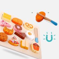 China Education 9.25in Wooden Fruit And Veg Toys Magnetic Fruit Cutting for sale