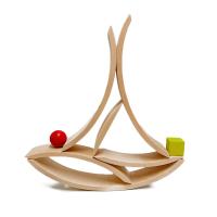 China Rainbow 35.5cm Coloured Wooden Building Blocks Large Baby for sale