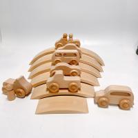 China Rainbow 35.5cm Coloured Wooden Building Blocks Large Baby for sale