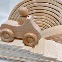China Rainbow 35.5cm Coloured Wooden Building Blocks Large Baby for sale
