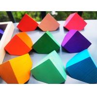 China 2300g 4cm Rainbow Wooden Flower Puzzle Wooden Stone Stacking Game for sale