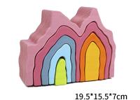 China DIY Assembled 11.5cm Wooden Blocks Toys Montessori Block Set Stacked Balance for sale