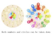 China Geometry Clock Wooden Puzzle Numbers Montessori Counting Toy for sale