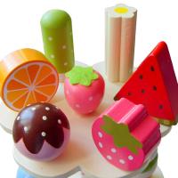 China Realistic Simulation Wooden Magnetic Ice Cream Toy With Display Stand for sale