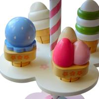 China Realistic Simulation Wooden Magnetic Ice Cream Toy With Display Stand for sale