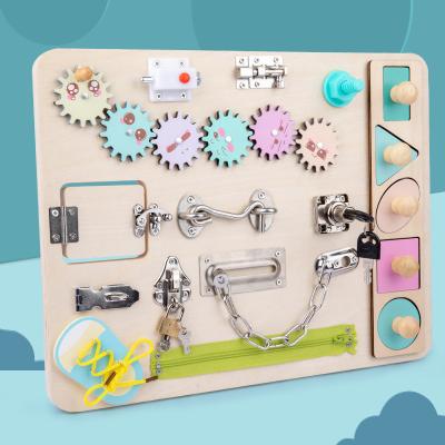 China Kindergarten Wooden Montessori Busy Board ISO9001 for sale