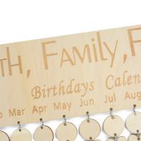 China ISO9001 Beige Color Wooden Hanging Birthday Calendar OEM for sale