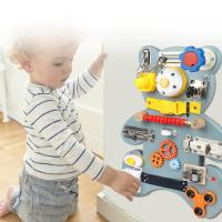 China Educational Wooden Montessori Busy Board For Toddlers for sale