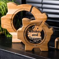 China Wooden Cartoon Piggy Bank ISO9001 For Home Decoration for sale