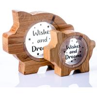 China Wooden Cartoon Piggy Bank ISO9001 For Home Decoration for sale