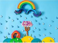 China 6pcs Rainbow Stacker Montessori Educational Wooden Toys for sale