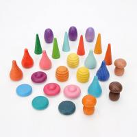 China 6pcs Rainbow Stacker Montessori Educational Wooden Toys for sale