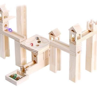 China OEM Children'S Educational Wooden Marble Track Building Blocks ISO9001 for sale