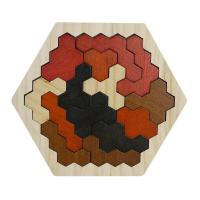China Children'S Montessori Hexagonal Wooden Jigsaw Puzzles for sale