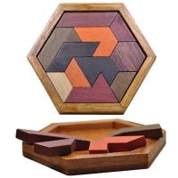China Children'S Montessori Hexagonal Wooden Jigsaw Puzzles for sale