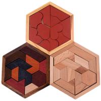 China Children'S Montessori Hexagonal Wooden Jigsaw Puzzles for sale