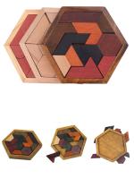China Children'S Montessori Hexagonal Wooden Jigsaw Puzzles for sale