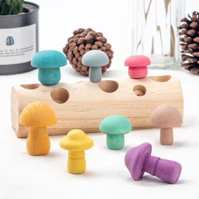 China Educational Developmental Shape Wooden Mushroom Picking Game for sale