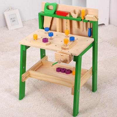 China Multifunctional Detachable Children'S Simulation Wooden Tool Table for sale
