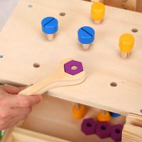 China Multifunctional Detachable Children'S Simulation Wooden Tool Table for sale