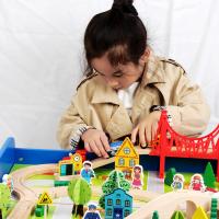 China Mini Wooden 88pcs City Road Builder Wooden Board Game for sale
