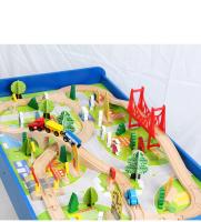 China Mini Wooden 88pcs City Road Builder Wooden Board Game for sale