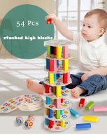 China 54pcs Nontoxic Wooden Stacked High Board Games for sale