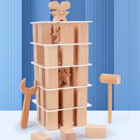 China Children'S Stacked Solid Pine Wooden Building Block for sale
