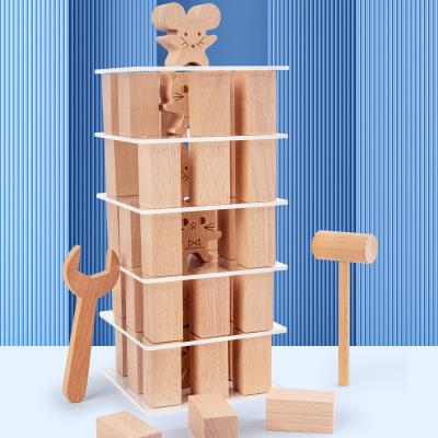 China Children'S Stacked Solid Pine Wooden Building Block for sale