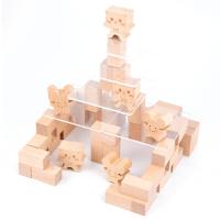China Children'S Stacked Solid Pine Wooden Building Block for sale