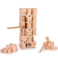 China Children'S Stacked Solid Pine Wooden Building Block for sale