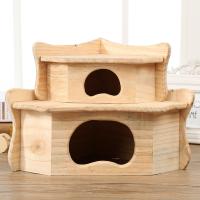 China OEM beige Color Wooden Small House for Hamster for sale