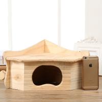 China OEM beige Color Wooden Small House for Hamster for sale