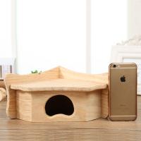 China OEM beige Color Wooden Small House for Hamster for sale