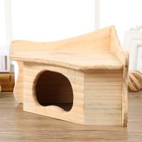 China OEM beige Color Wooden Small House for Hamster for sale