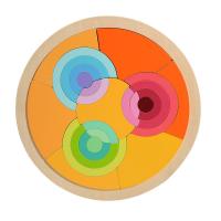 China Early Childhood Development Wooden Rainbow Puzzle Blocks for sale