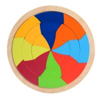 China Early Childhood Development Wooden Rainbow Puzzle Blocks for sale